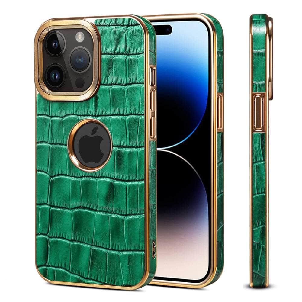 Genuine Leather iPhone 15 Pro 3D Texture Case