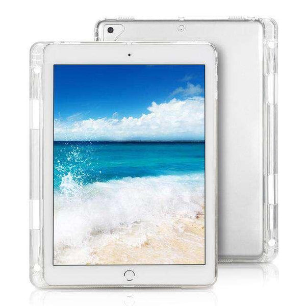 iPad 6 Transparent Rubber Clear Tablet Soft Silicone Case with Pencil ...