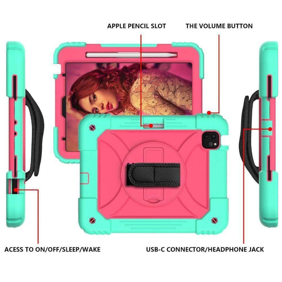 iPad Air 4 10.9 Case 2020 Hybrid 3 Layers Armor Kids Shockproof Case